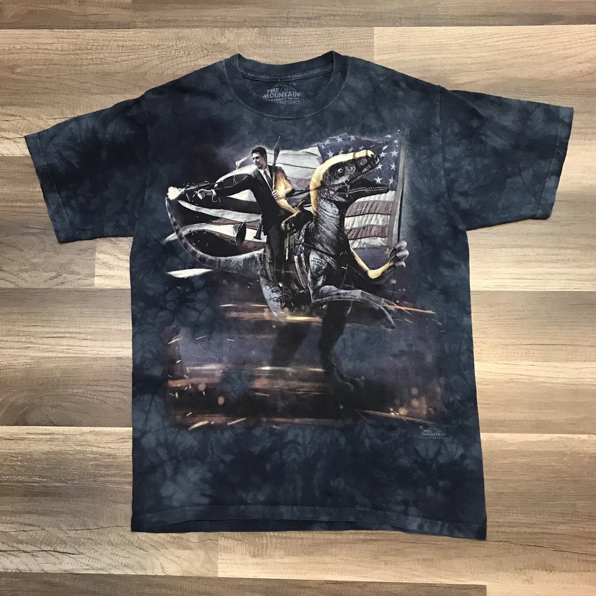 Ronald Reagan Riding A Velociraptor