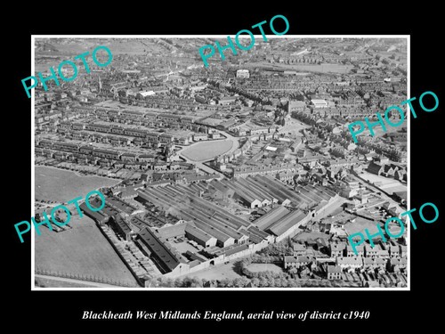 OLD POSTCARD SIZE PHOTO BLACKHEATH WEST MIDLANDS ENGLAND AERIAL VIEW ...