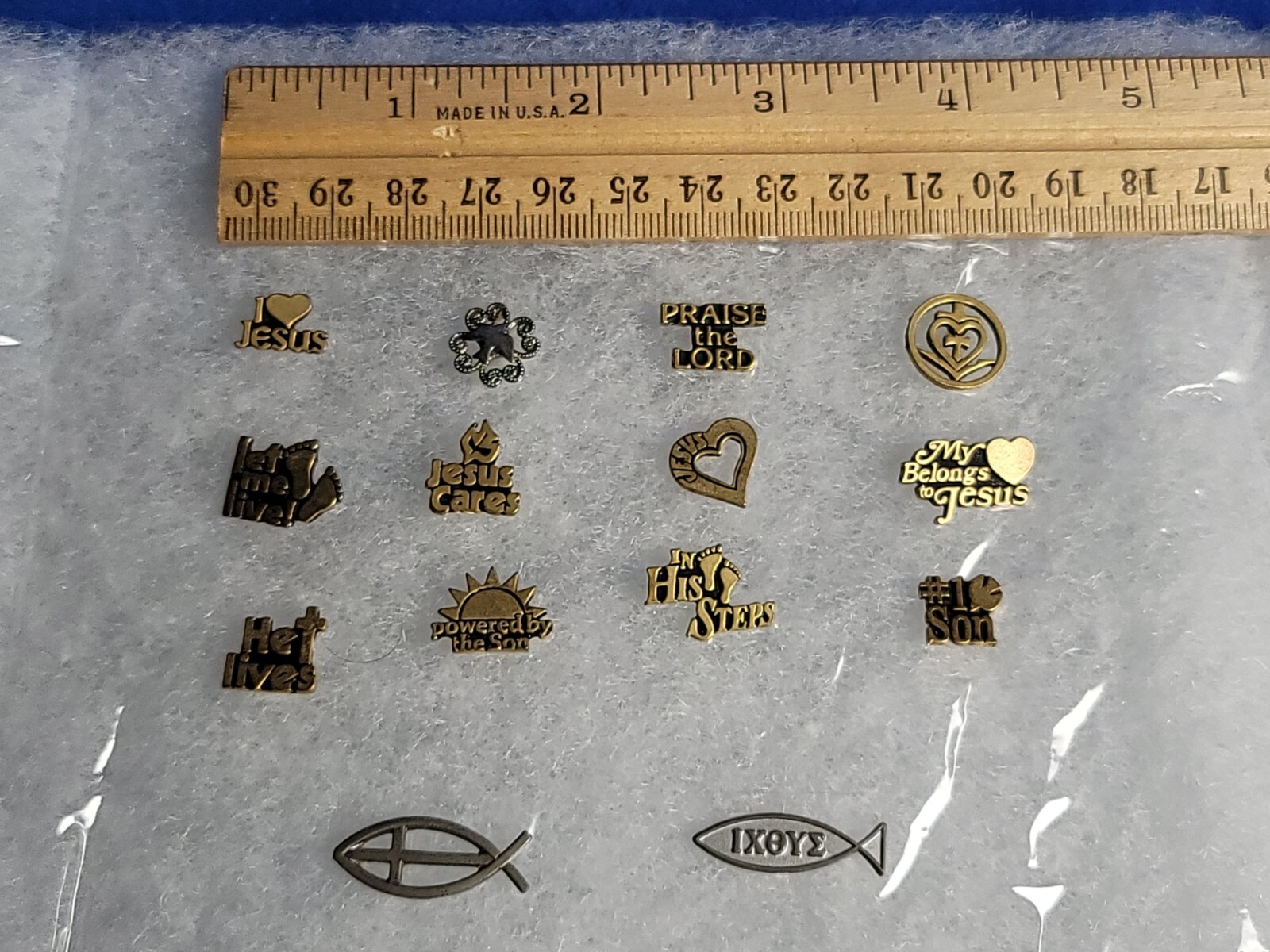 Vintage 80's Christian Religious Lapel Tie Hat Pins (15) Cross Fish ...
