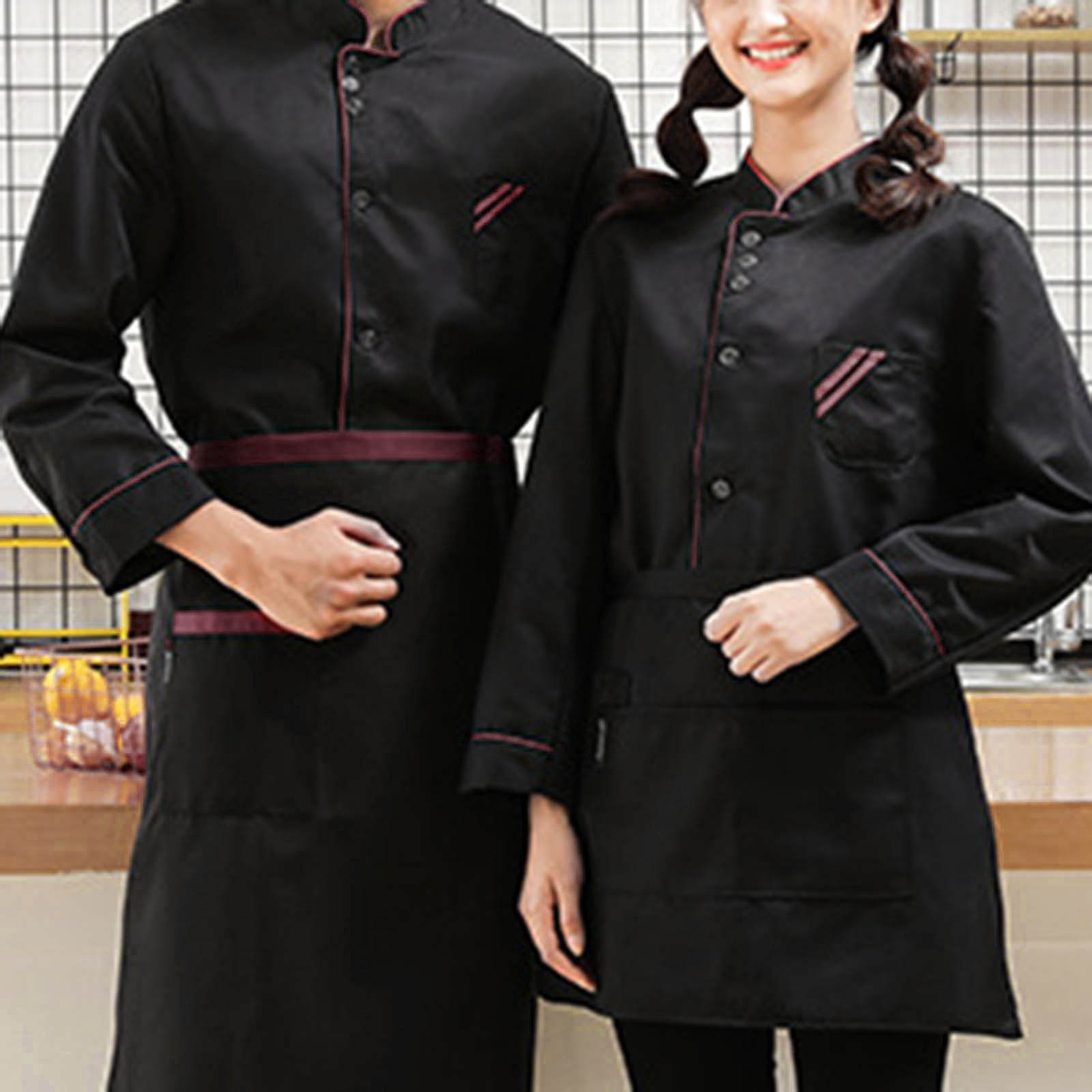 Chef Shirt Single Breasted Cooking Clothes Kitchen Chef Restaurant ...