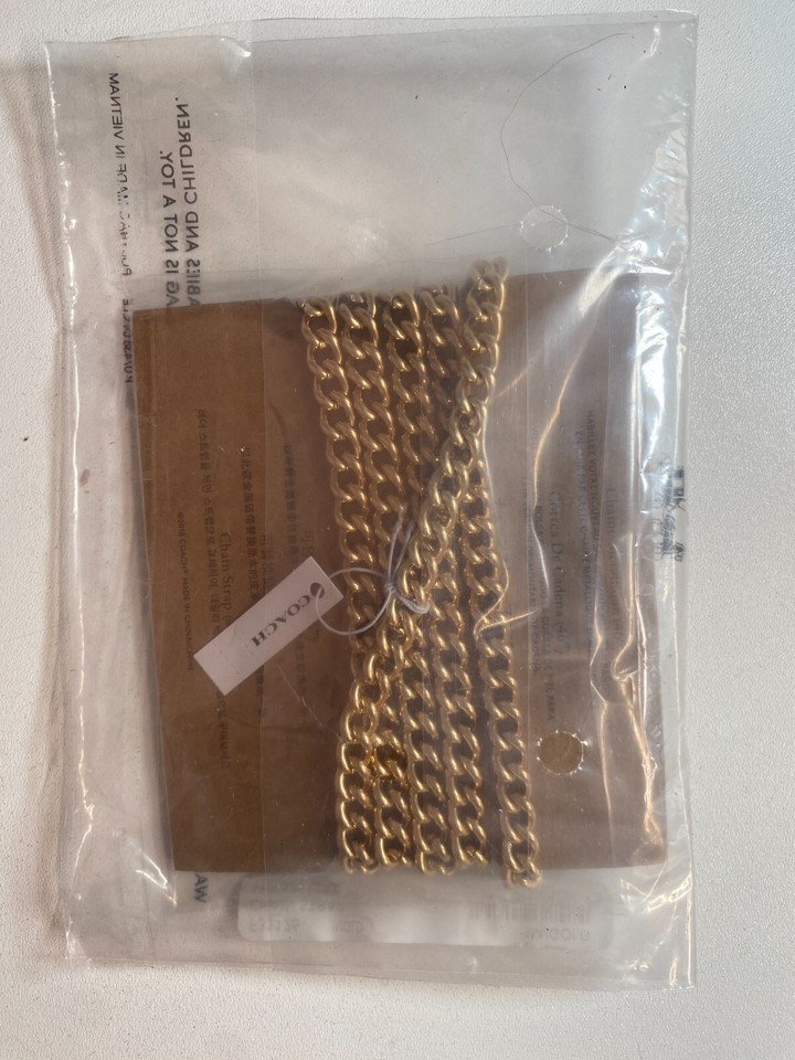 NWT COACH F31126 Shoulder Crossbody Chain Strap 46" Metal Gold | eBay