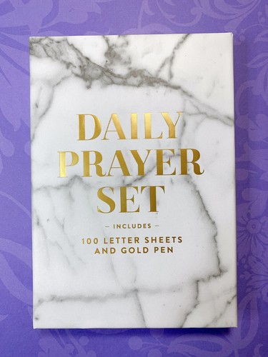 Eccolo Town Street Arts Daily Prayer Set Keepsake Box Gold Pen ...