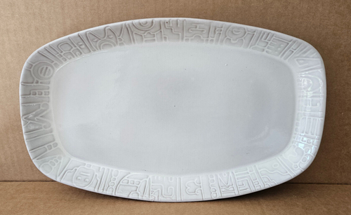 Frankoma Mayan Aztec White Serving Platter Tray 7QS 14" | eBay