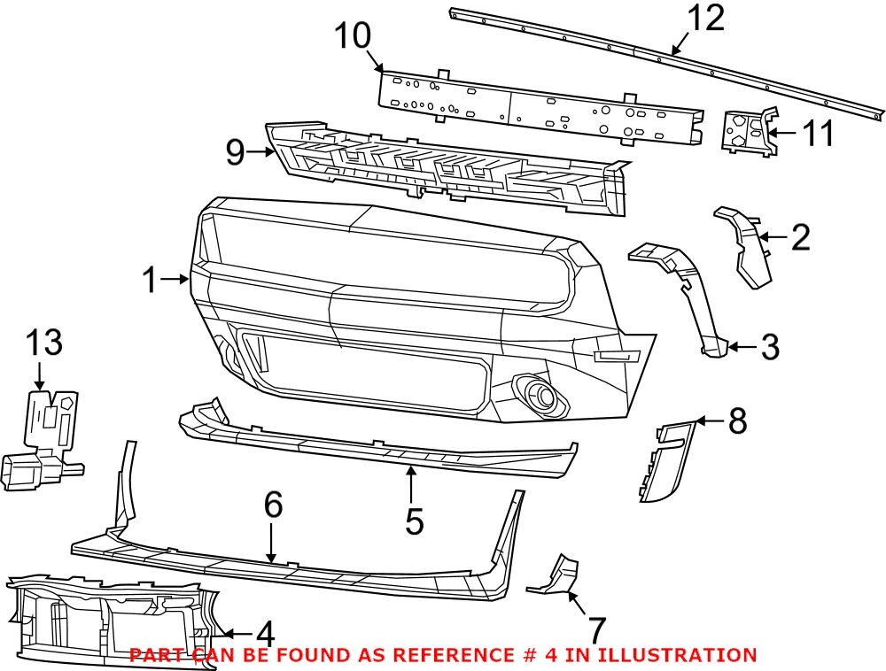 Genuine Mopar Bumper Cover Support 68233032AE | eBay