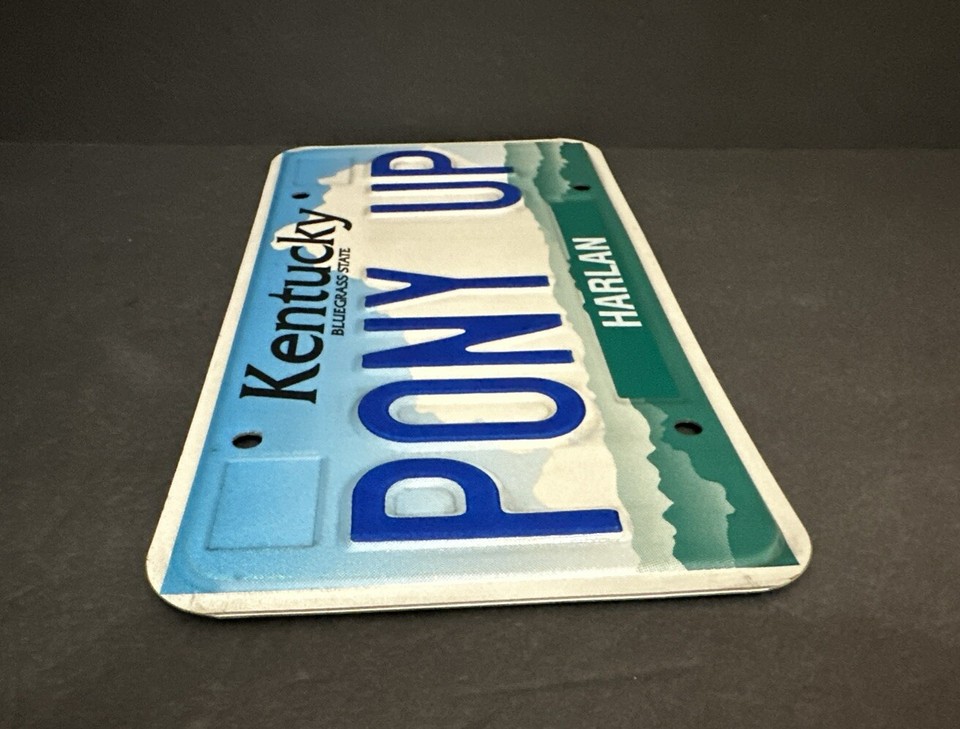 1998-2002 Kentucky Vanity License Plate — PONY UP — MINT CONDITION ...