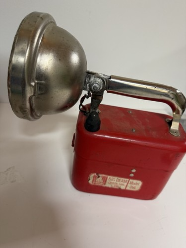 Vintage big beam flashlight model 266 red metal hand lamp | eBay