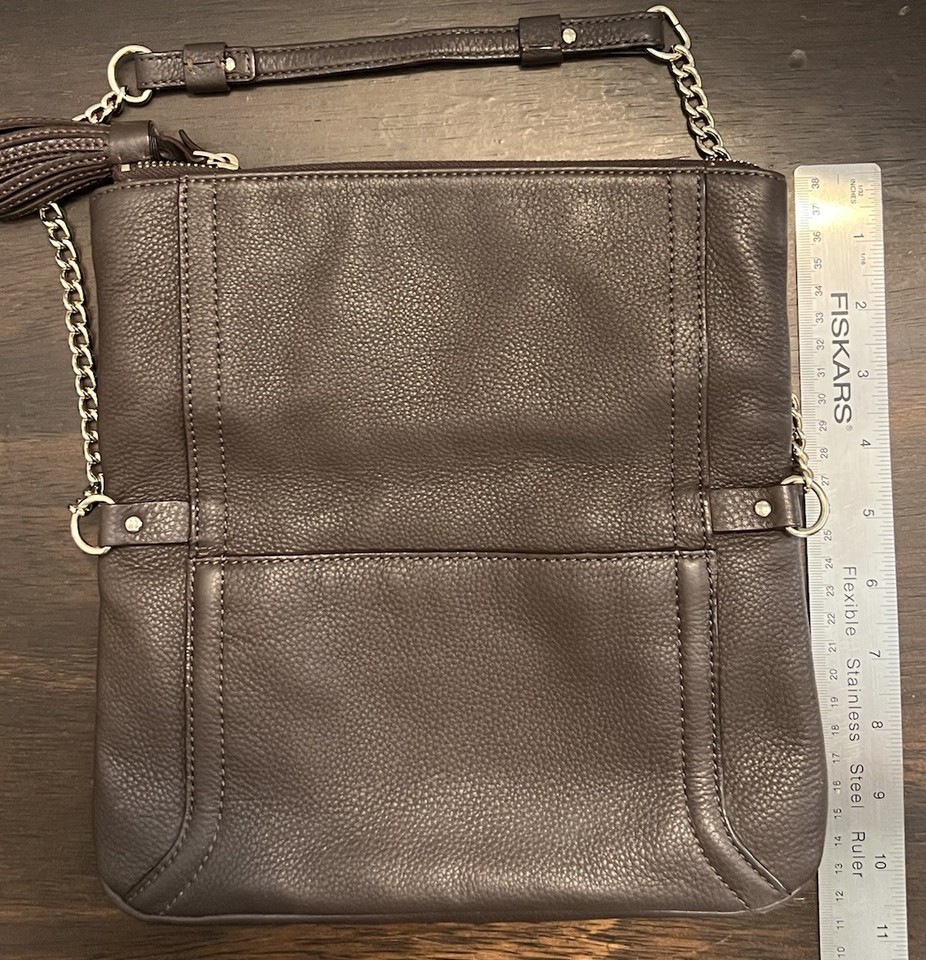 Kate Spade New York Isabelle Brown Leather Hand Bag Purse With Chain ...