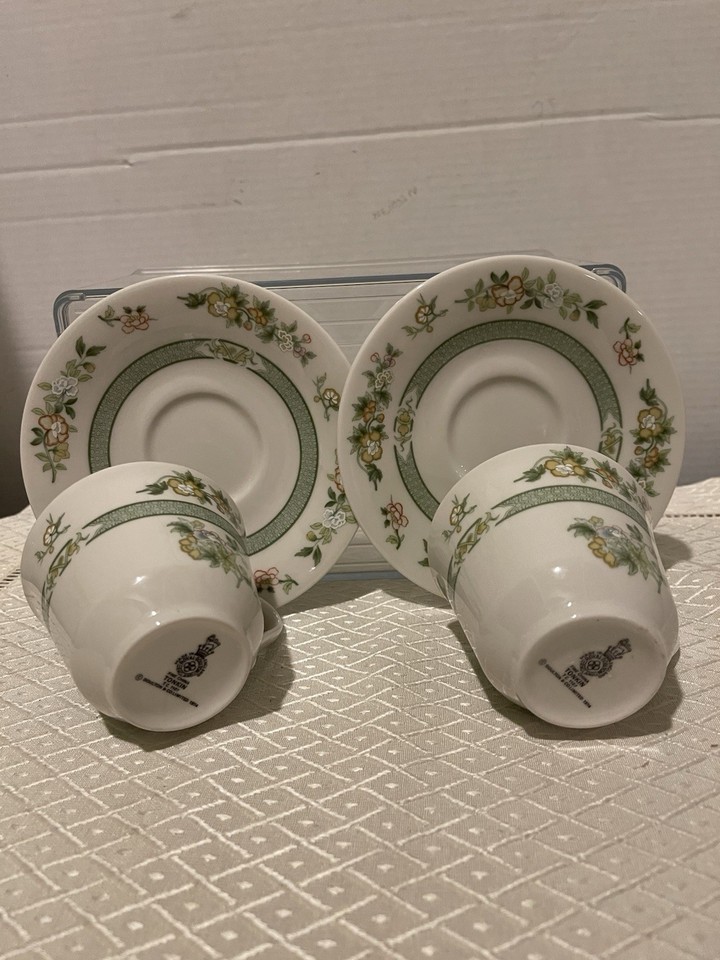 12PC Fine China Royal Doulton Tonkin Tea Cups Saucers Salad Plates Trio ...