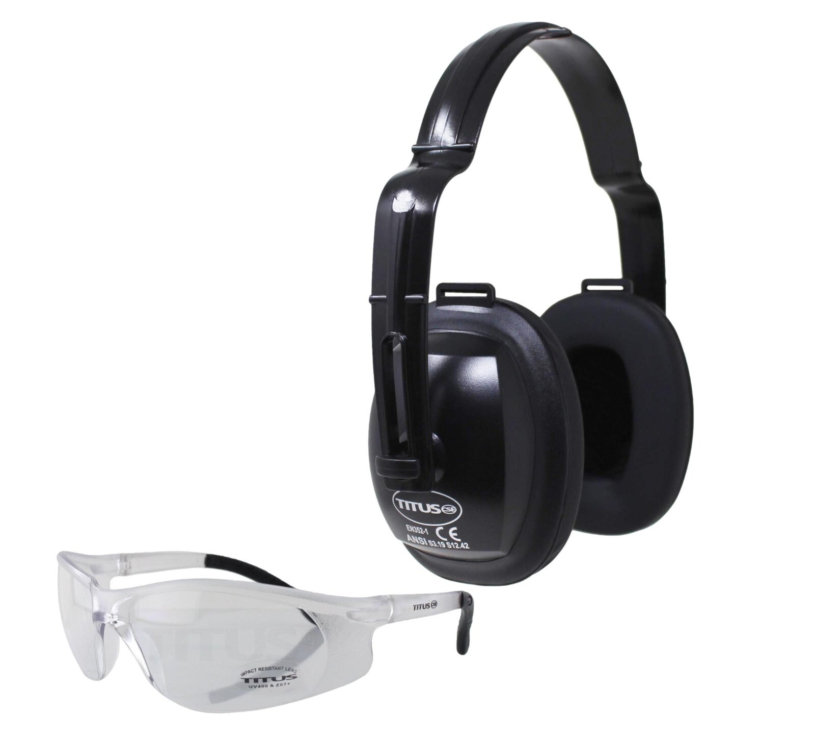 Titus Eco Set Ear Muff Eye Protection Shooting Firing Range Noise ...