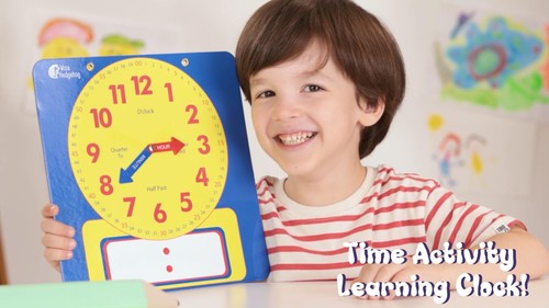 Large Dry Erase Magnetic Teaching Demonstration Clock Kids Telling Time ...
