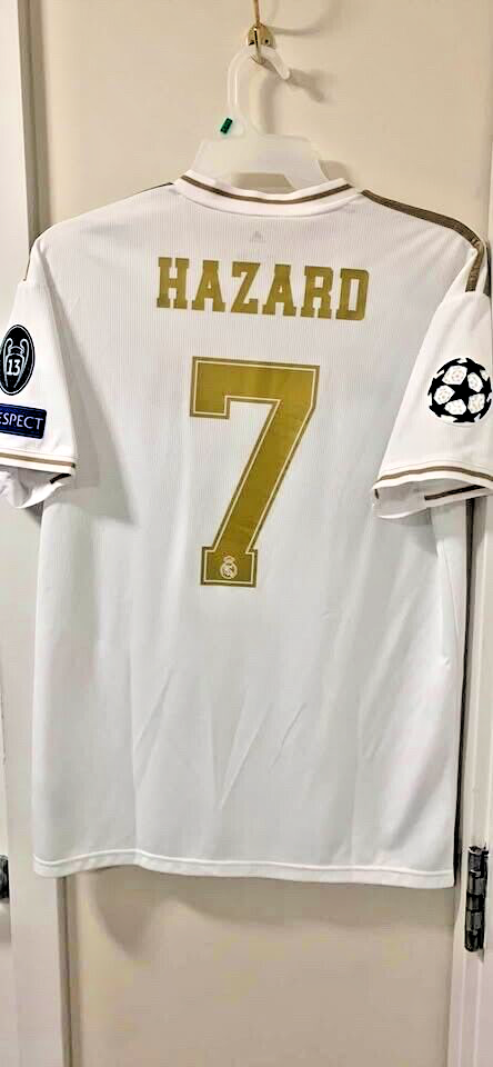 Eden Hazard Real Madrid 2019/20 Jersey with UCL patches size large ...