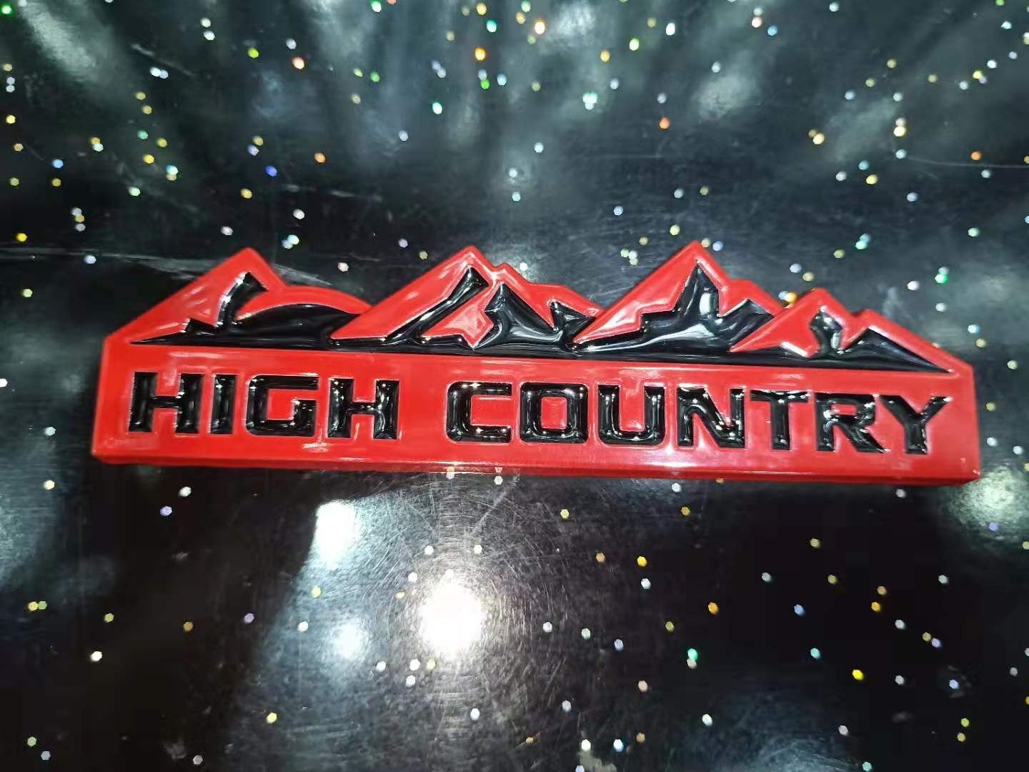 Red&Black Front Grille High Country Emblems Badge Chevrolet Sierra ...