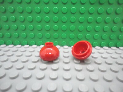 Lego 2 Red 2x2 Round Top Dome with studs brick block NEW | eBay