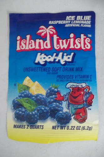 Vintage KOOL- AID Package Pouch Unopened Island Twists Ice Blue | eBay