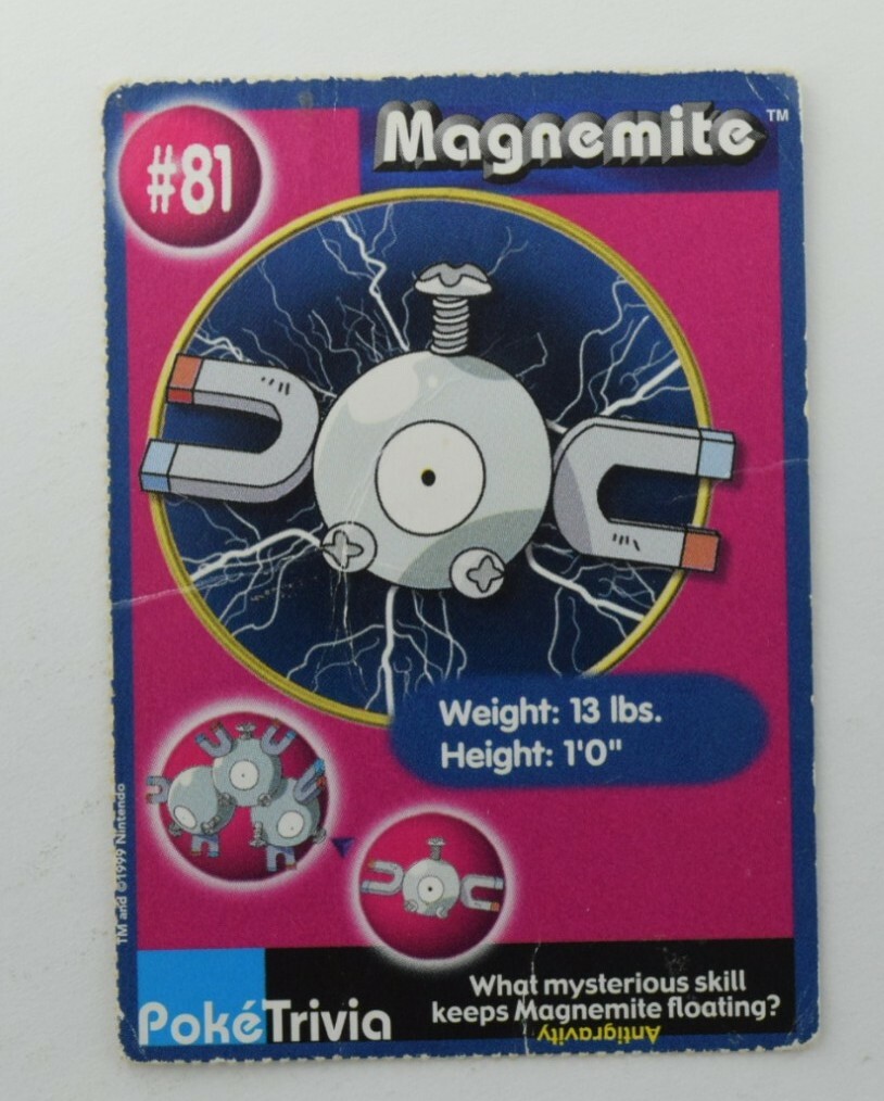 Magneton #82 & Magnemite #81 Burger King Promo Pokemon Card 1999 ...