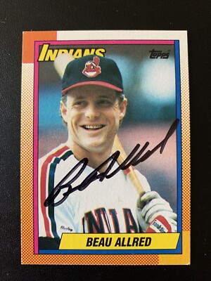 Beau Allred Signed 1990 Topps #419 Card Cleveland Indians Autograph COA ...