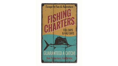 Fishing Charters Vintage Distressed Sign, Personalized Wood Sign | eBay