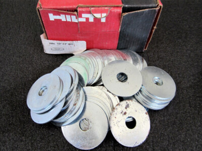 1 Partial Box of 60 NEW Hilti 1/2" x 2" Zinc Flat Washers 411763 | eBay