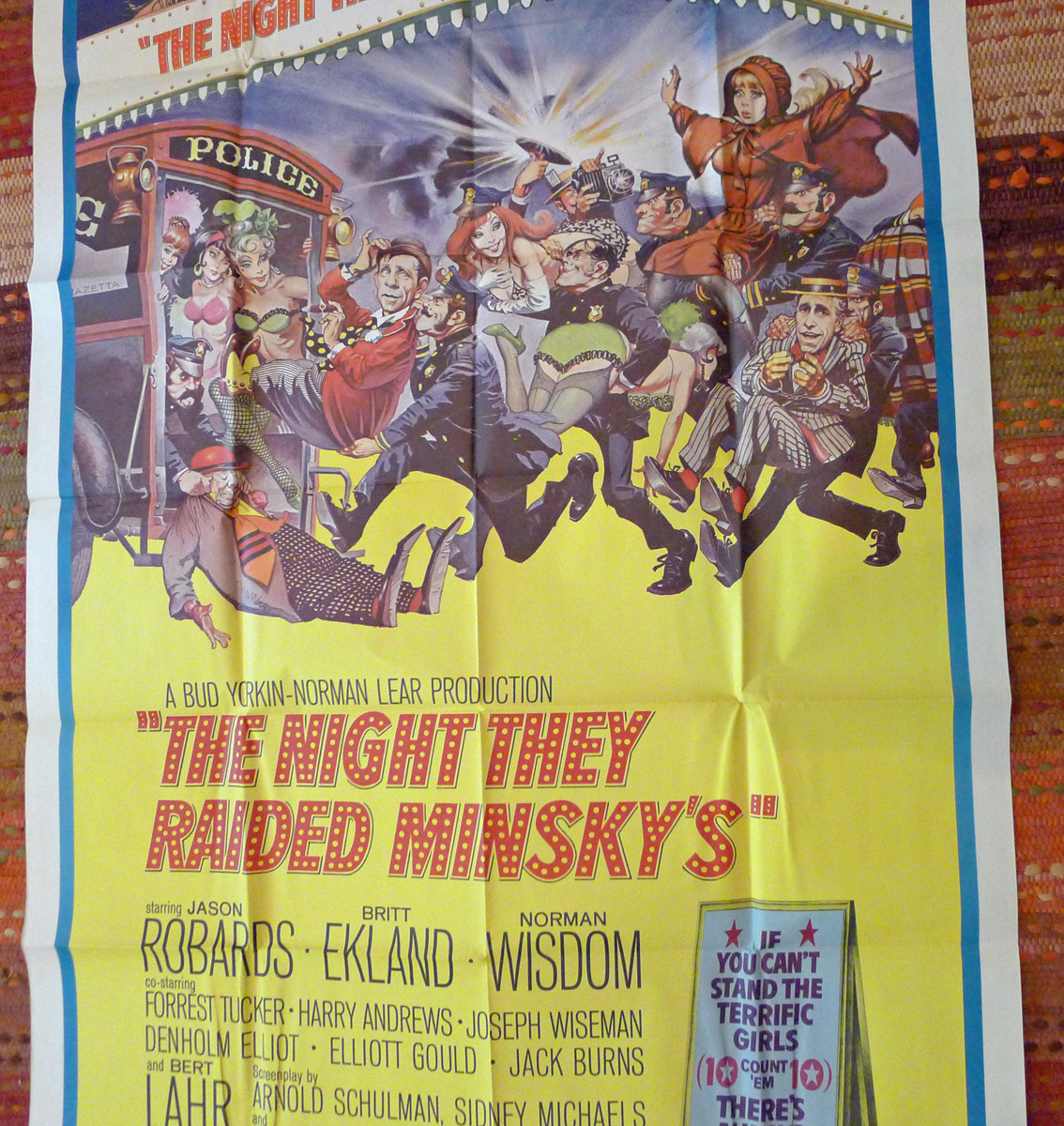 Original full sized 1968 MOVIE POSTER , NIGHT THEY RAIDED MINSKYS 81" X ...