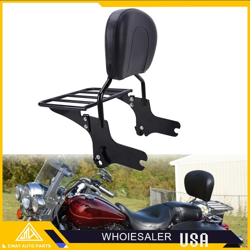 Detachable Passenger Sissy Bar Backrest & Luggage Rack For Harley ...