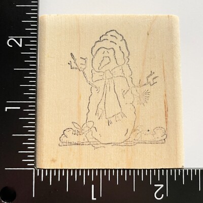 The Stamp Store Snowman Wearing Shoes Hat Scarf Wood Mounted Rubber ...