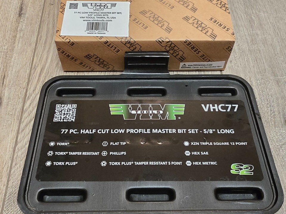 VIM 77pc Half Cut/ Super Low Profile Master Bit & Micro Ratchet Set # ...