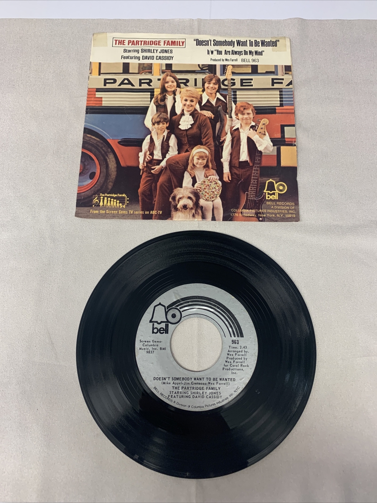 The Partridge Family “Doesn't Somebody Want To Be Wanted” 7” 45 RPM w ...