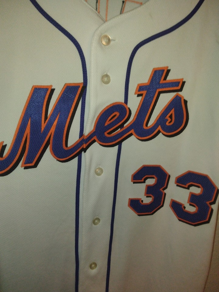 2010 Game Issued Worn Majestic New York Mets John Maine Home White Jersey MLB 48 | eBay