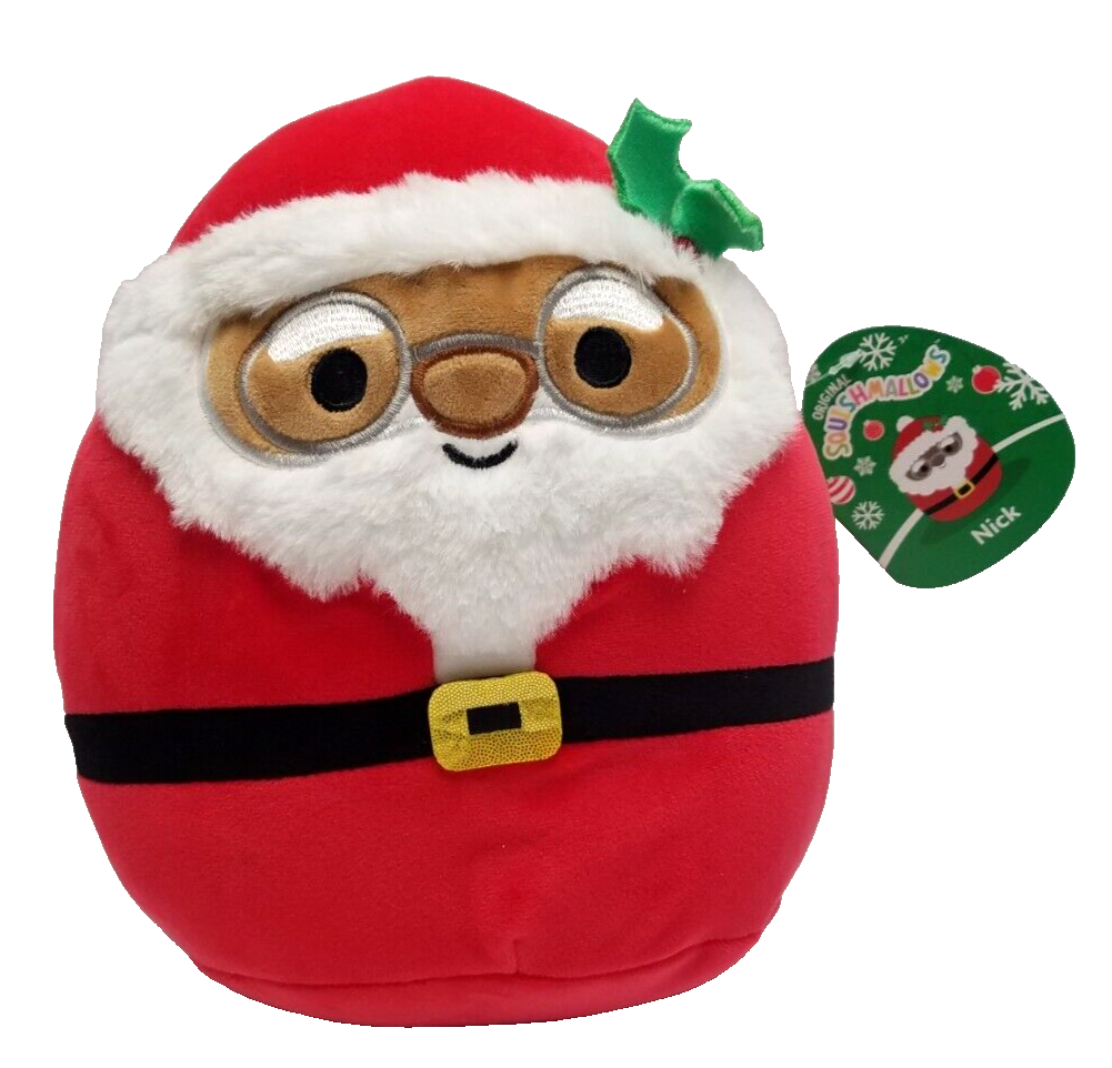 Christmas Holiday Squishmallow Plush NICK with Glasses 8"in KellyToy ...
