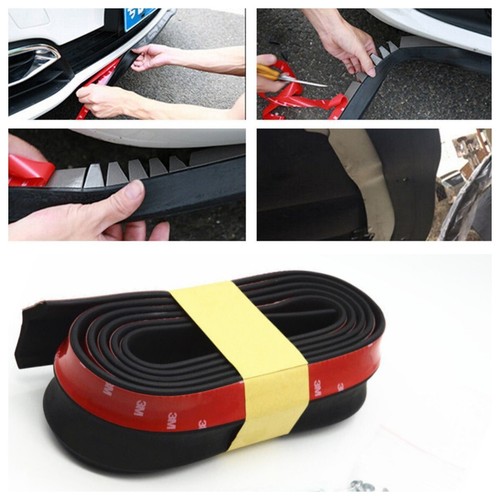Car Universal Front Bumper Lip Splitter Chin Spoiler Skirt Rubber ...