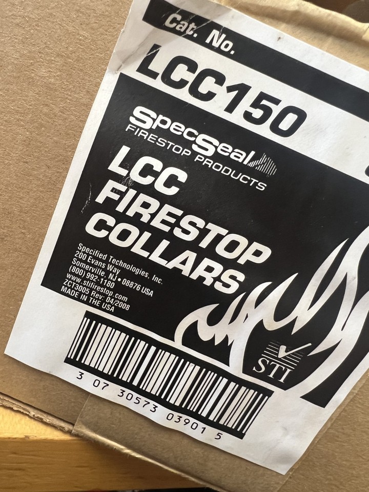 STI LCC150 Firestop Collar 1-1/2 In. for Plastic Pipe (QTY: 1) | eBay