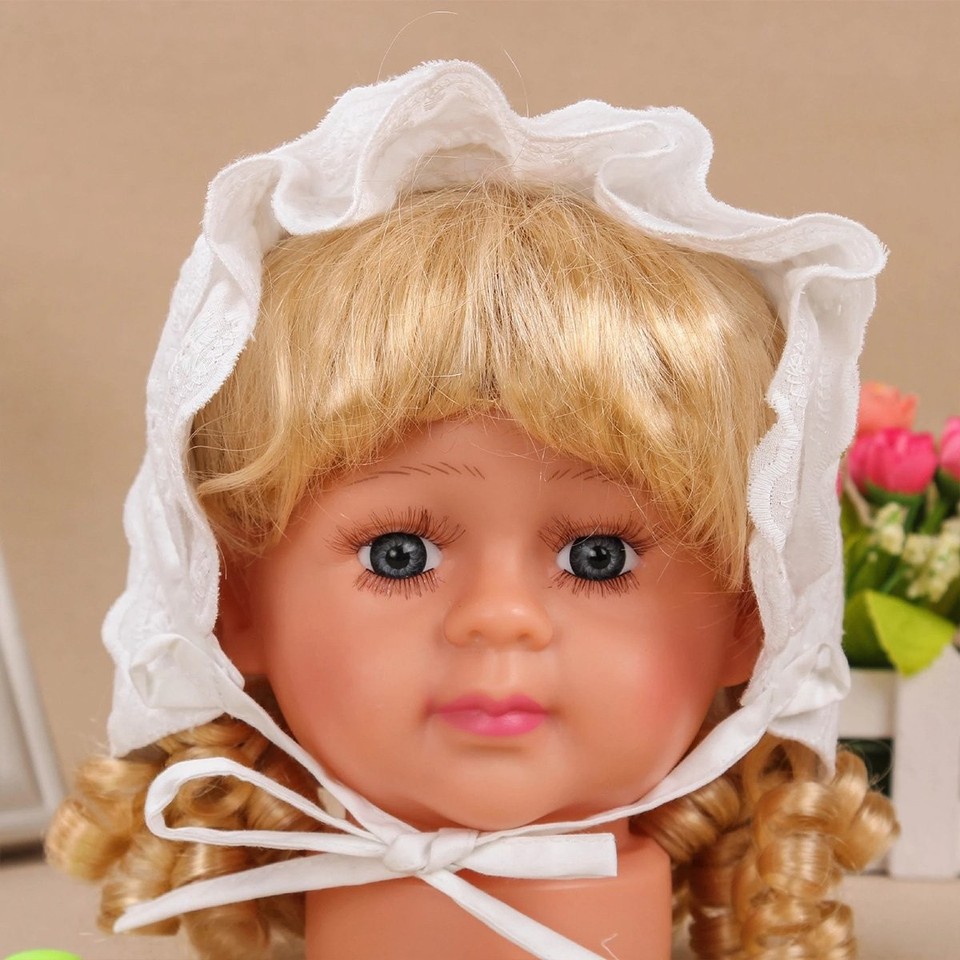 Slowera Cap Baby Girls 100% Cotton Double Brimmed Eyelet Lace Bonnet ...