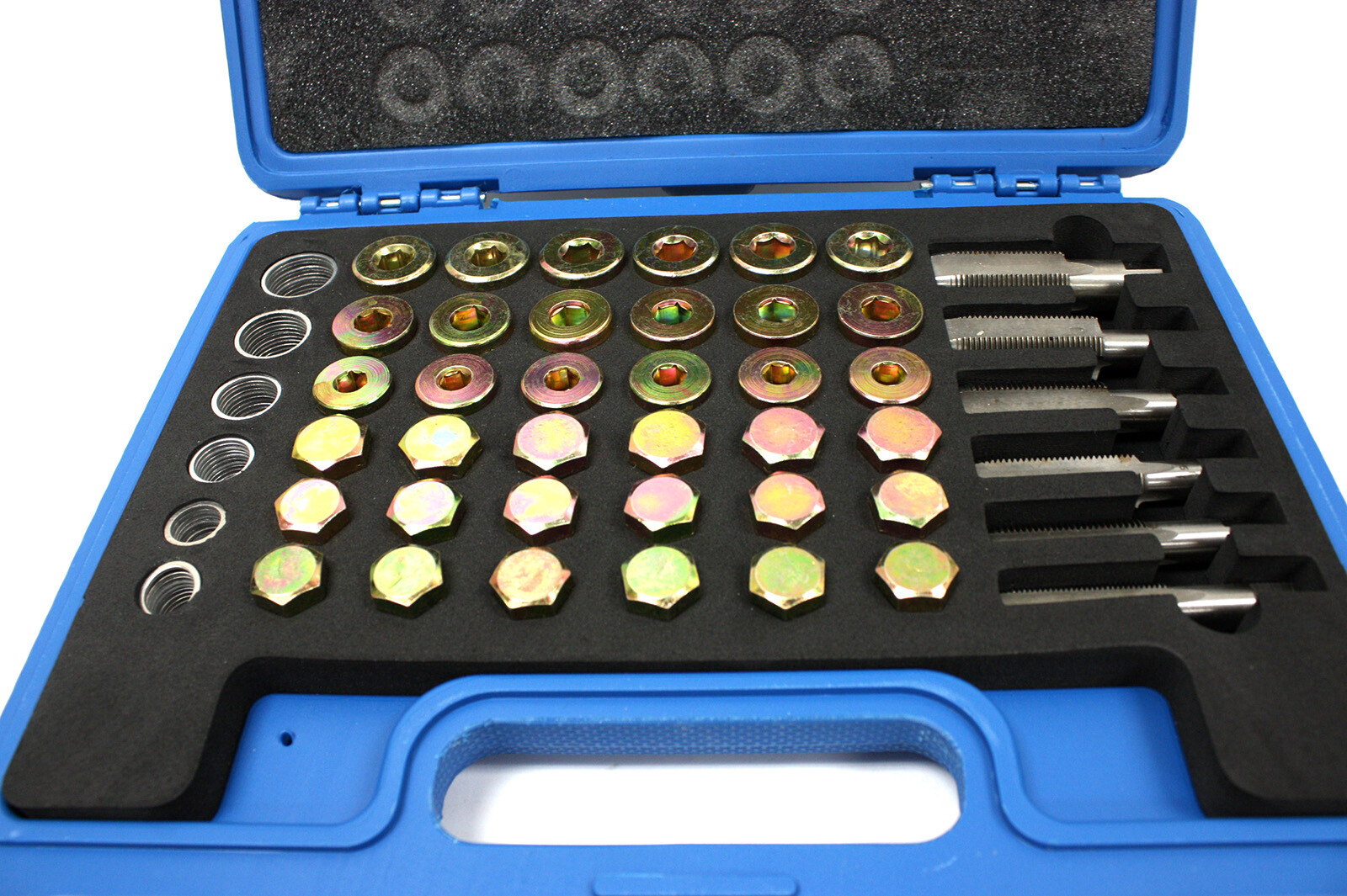 114PC Oil Pan Drain Sump Plug Key Thread Repair Tool Kit Set Drain plug ...