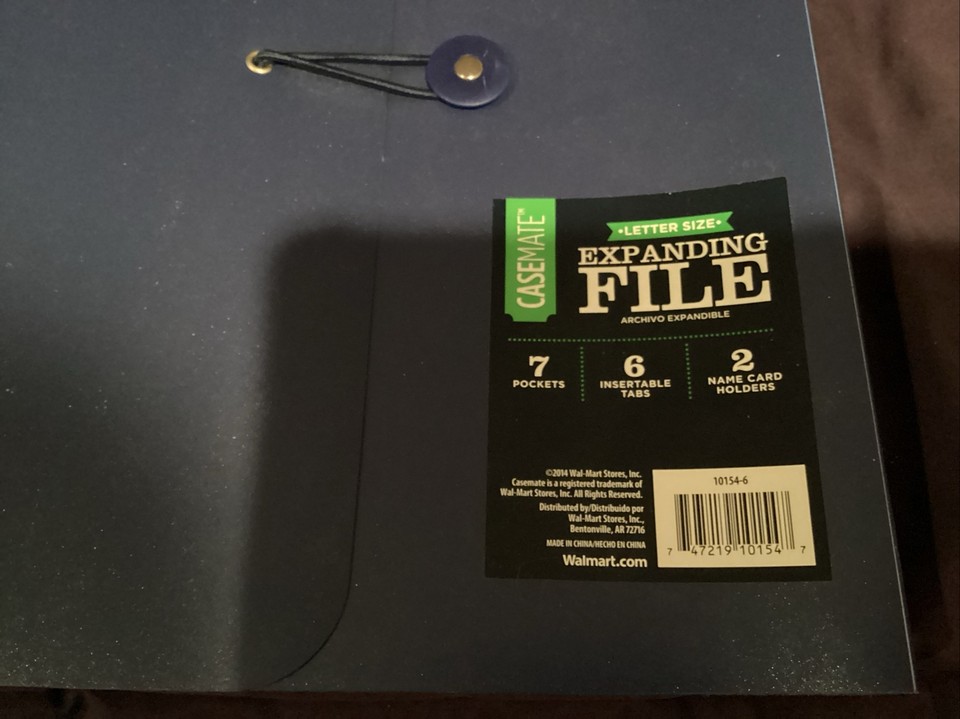 Blue(CaseMate} [Letter Size] 7-Pocket Expanding File Folder 10154-6 | eBay