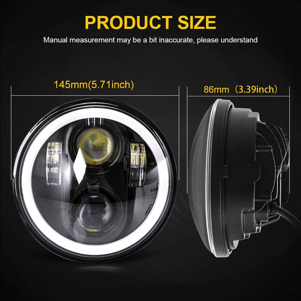 4PCS for GMC C15/C1500 1961-1972 Pickup C2500 5.75" 5-3/4" Round LED ...