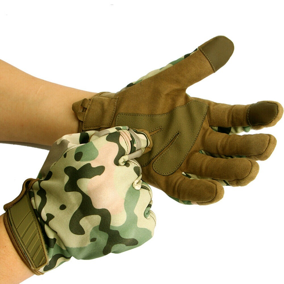 Outdoor Tactical Military Full Finger Gloves Combat Shooting Touch ...