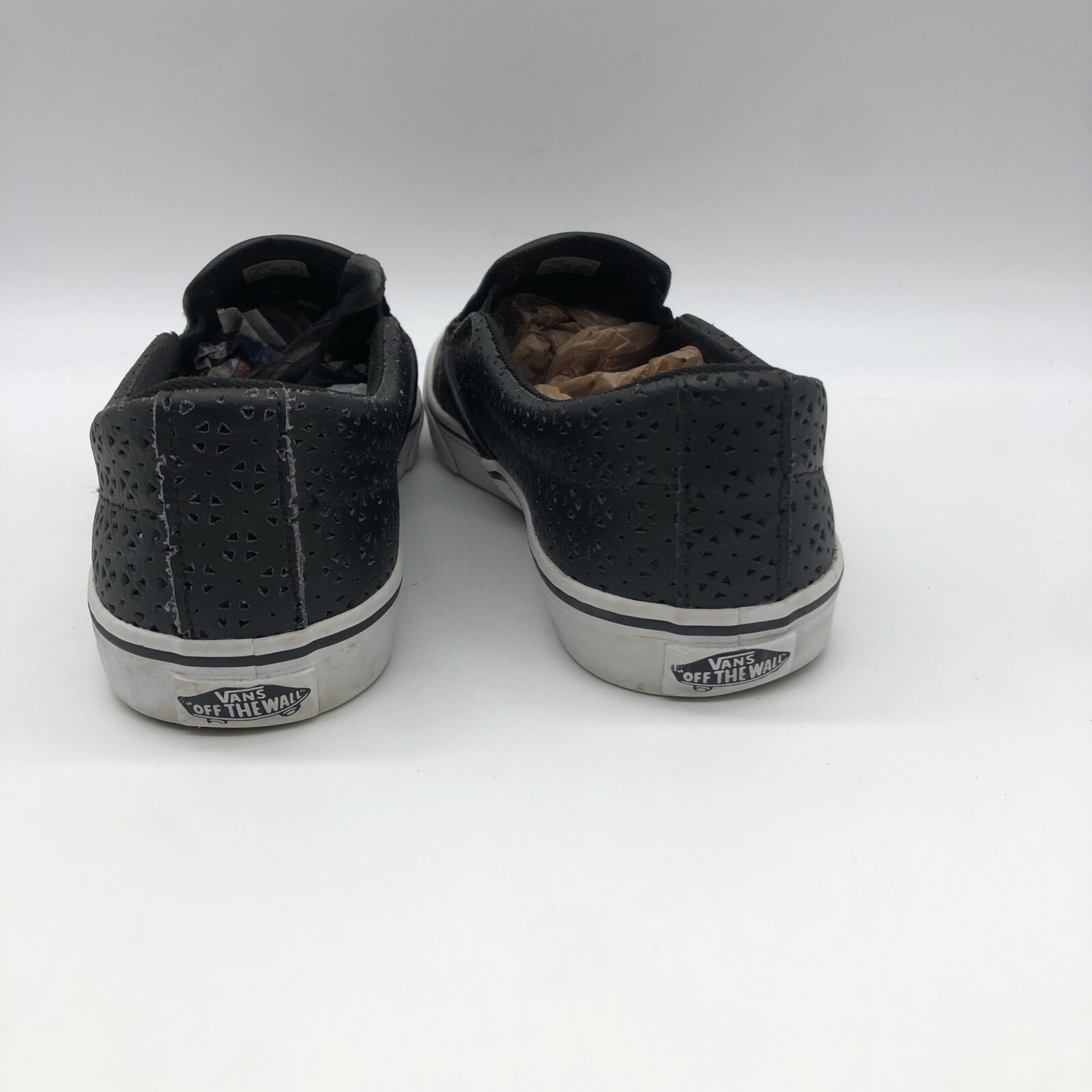 Vans Womens Asher Black Floral Perforated Leather Sli… - Gem