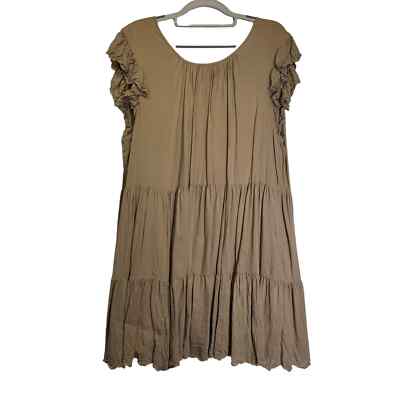 Wilfred Tunic Mini Dress Women's Size L Tiered Beige 100% Modal | eBay
