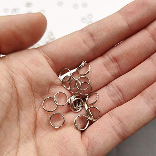 300 PCS 8mm Metal Split Ring Nickel Plated Small Key Chain Ring Part ...
