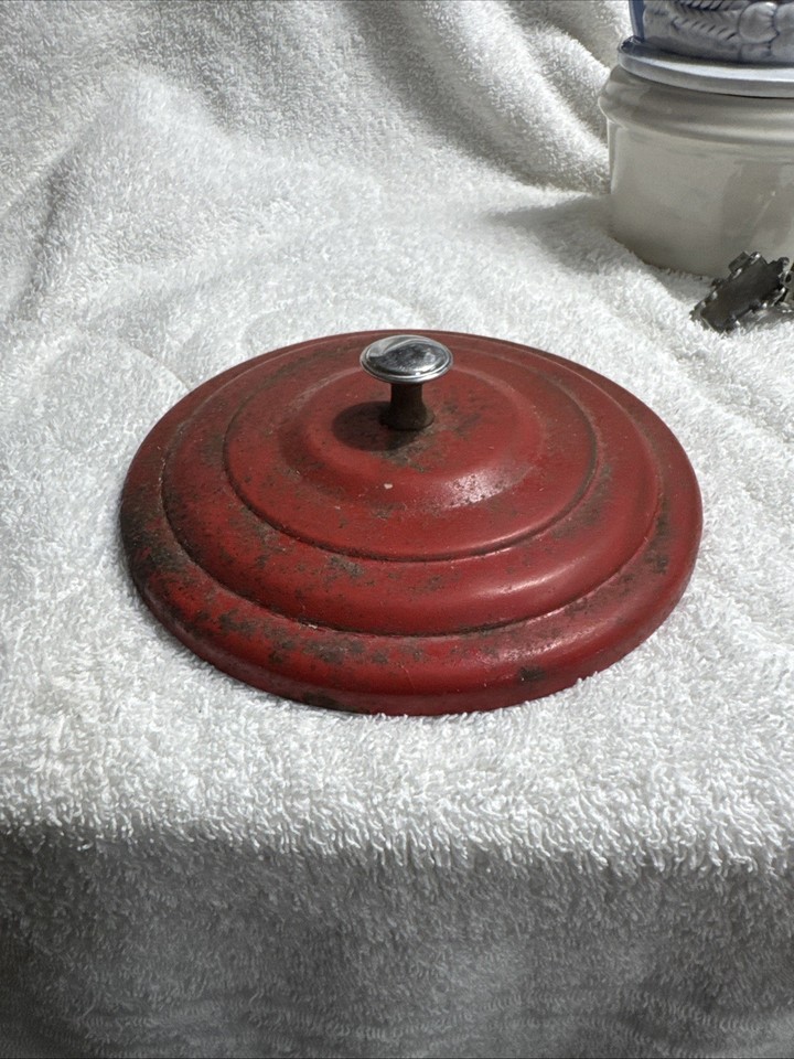 Original Stamped Red Vintage Metal Lance Jar Lid 6 3/4” Lid Only | eBay