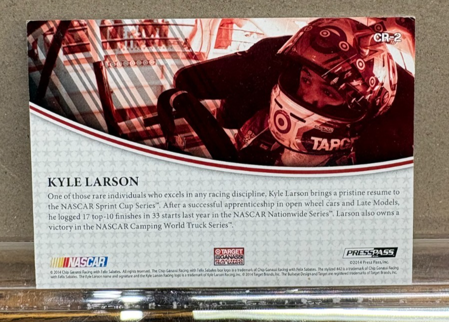 KYLE LARSON #CR-2 2014 PRESS PASS RACING AMERICAN THUNDER TRADING CARD ...