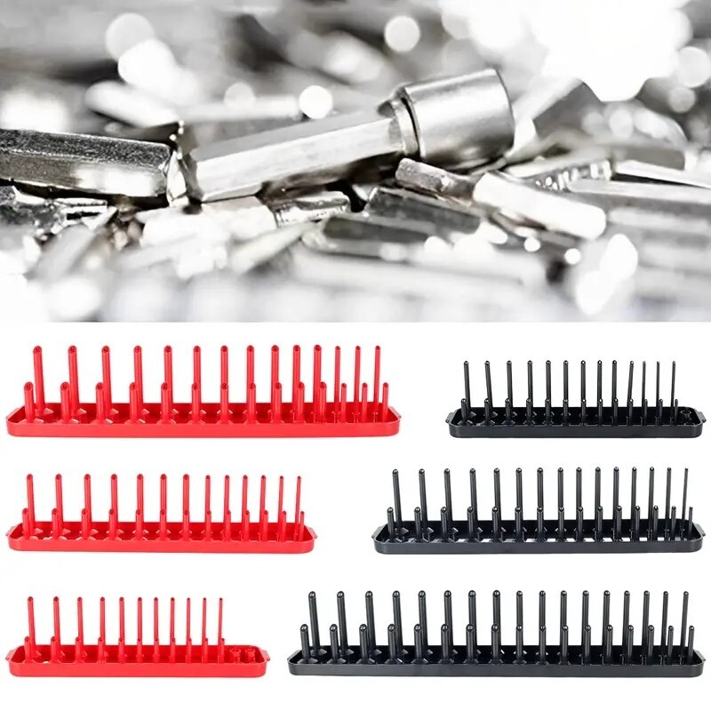 6Pc Socket Organizer Storage Holder Tool Set Tray Rack Metric SAE 1/4 ...