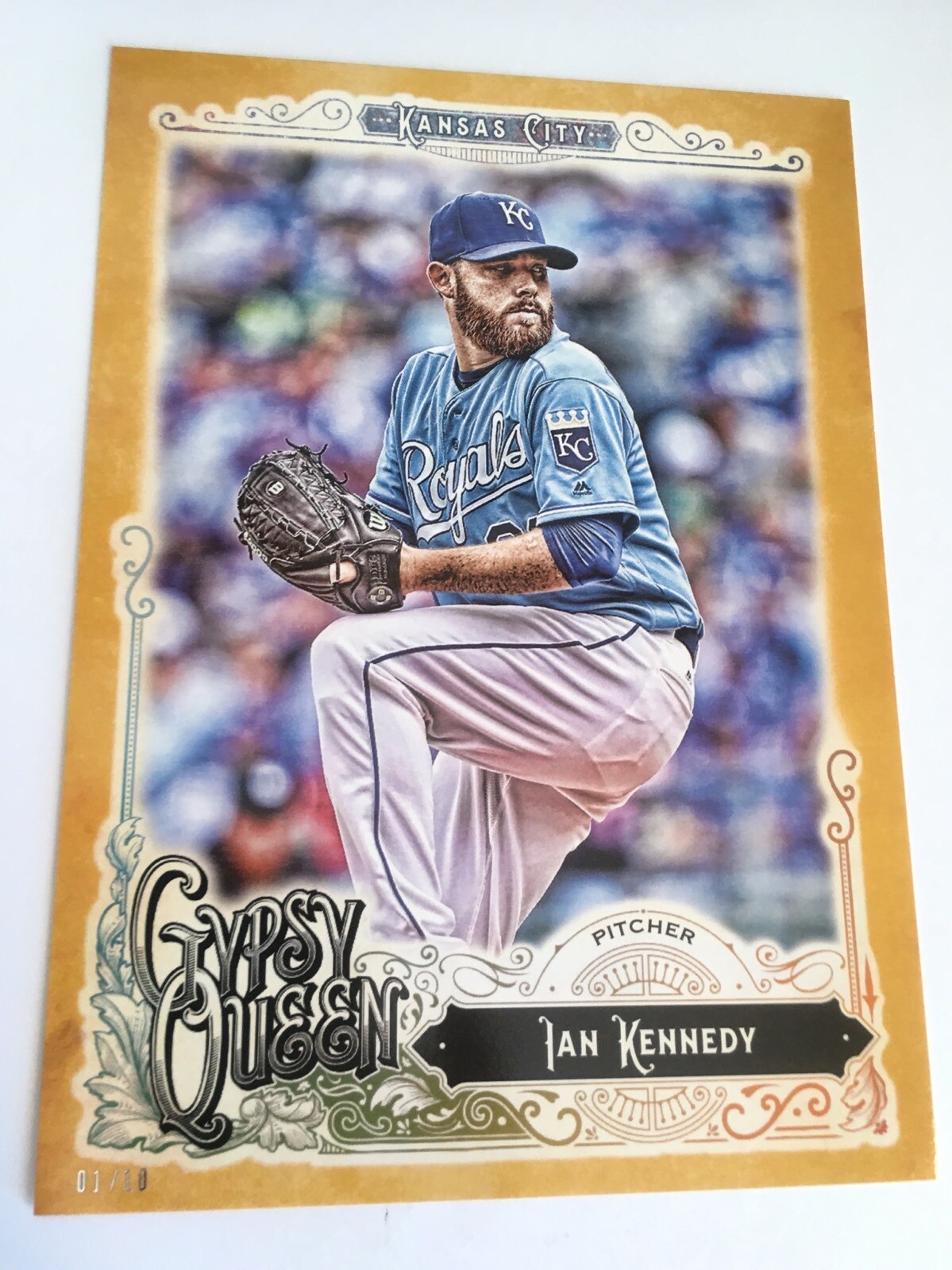2017 Topps Gypsy Queen Jumbo 5x7 Ian Kennedy Royals 88 #'d 02/10 Gold ...