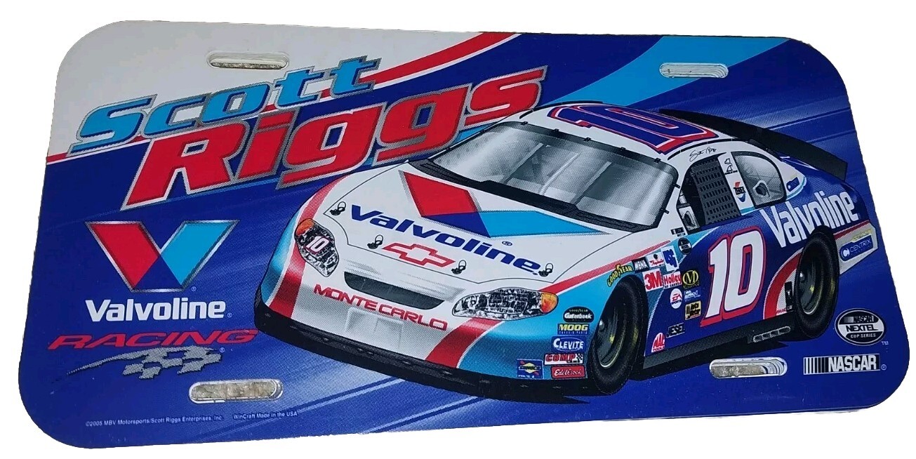 New Scott Riggs VALVOLINE Car Plastic License #10 Wincraft Nascar Y2k ...