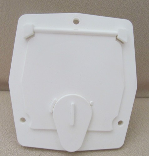 WHITE Electric Power Cord Small Square Cable Hatch 2.8" Cutout RV ...