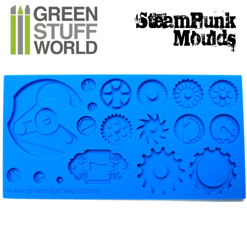 2x Steampunk Gear Texture SILICONE MOLD Matt for food and resins ...