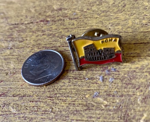 Souvenir Tie Tack Hat/Lapel Pin Rome Italy Roman Colosseum on Flag ...