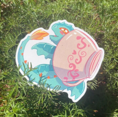 Teacup Dragon Turtle - DND 5e RPG Cute Gaming Tabletop Sticker 3 inches ...