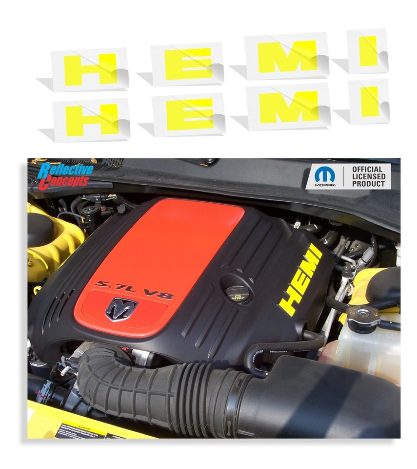HEMI Engine Cover Decals (pair) for Charger and Challenger 5.7 Liter | eBay