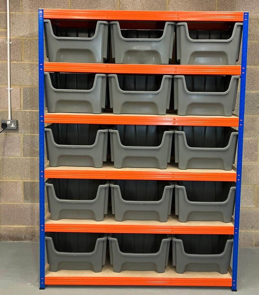 Large Stacking Pick Bin Kits Racking Bins Tubs Shelving Storage Garage ...